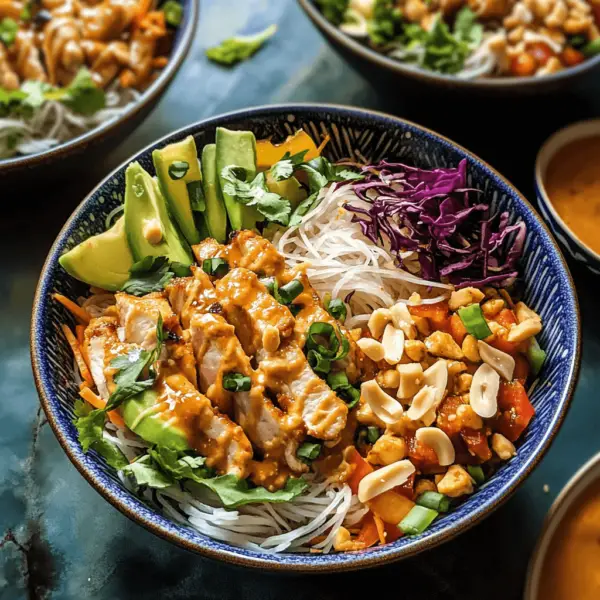 Peanut Chicken Spring Roll Bowls – Mini Meal Prep